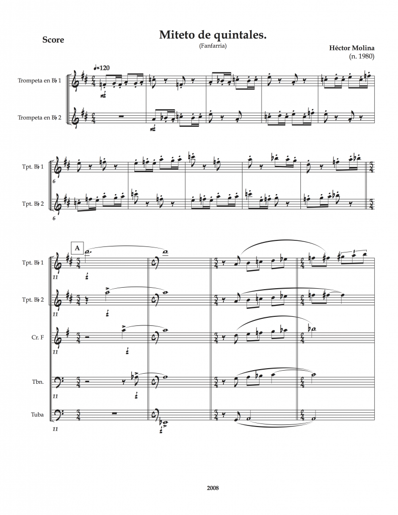 Miteto de Quintales (Quinteto de Metales) PDF | Héctor Molina